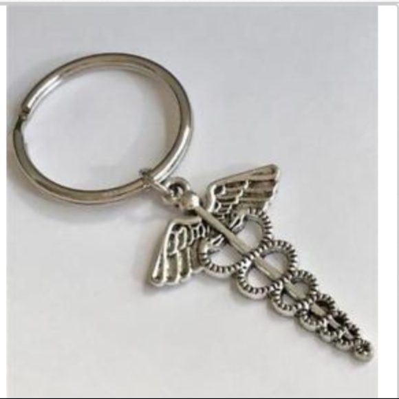 Accessories | Silver Caduceus Keychain Keyring Nurse Doctor Rn Lpn Md ...